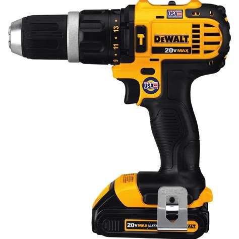 Dewalt 20v Max Lithium Ion Cordless Compact Hammer Drill Driver Kit
