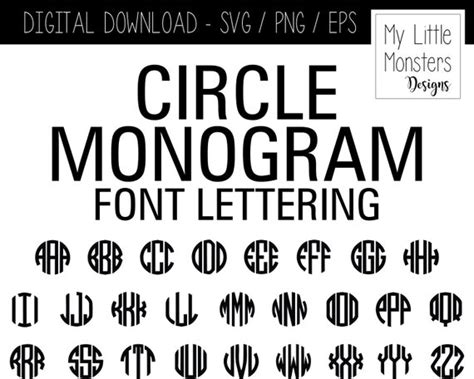 Free Circle Monogram Font Monogram Alphabet Svg Circle Monogram Svg