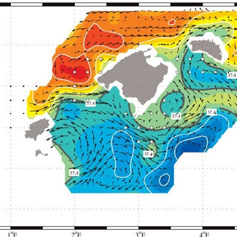 Horizontal Distribution Of Salinity During The 2001 Survey At 10 M