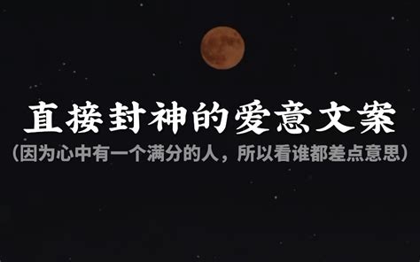 “你是我明目张胆的偏袒，是我众所周知的私心。”直接封神的爱意文案 哔哩哔哩