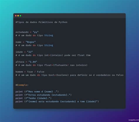Explorando Os Tipos Primitivos De Dados Em Python