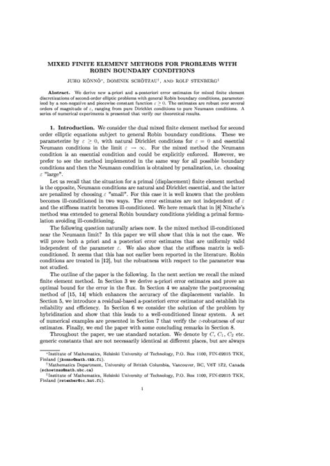 pdf mixed finite element methods for problems with robin boundary