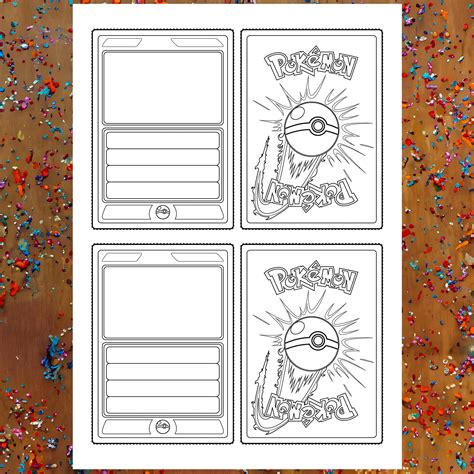 Create Your Own Pokemon Card Custom Coloring And Craft Kit Etsy