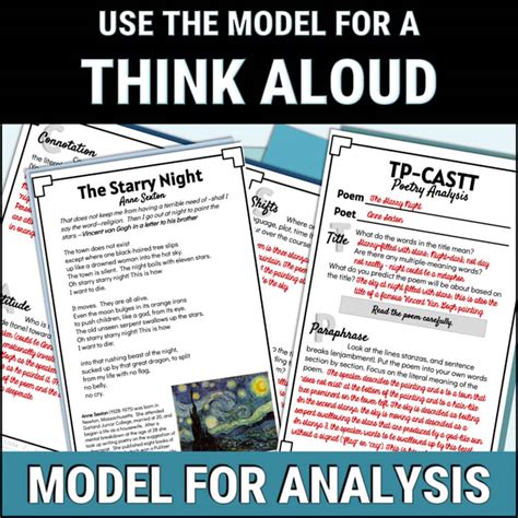 Tp Castt Poetry Analysis Foldable The Starry Night By Anne Sexton Model