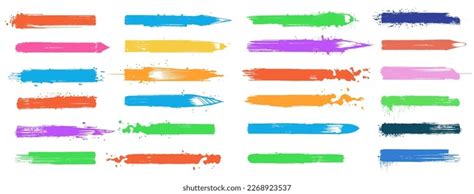 Highlight Brush Strokes Isolated On White Stock Vector Royalty Free