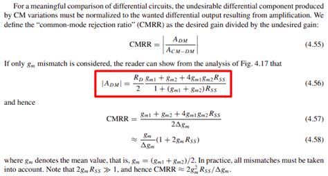 Mosfet Differential Mode Gain For Mismatched G M In Differential Amplifiers Electrical