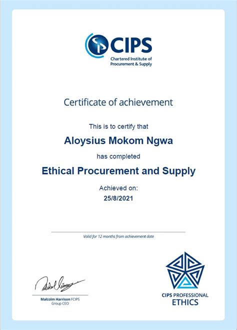Aloys Mokom Ngwa Mcips On Linkedin My Adherence Commitment And Engagement In Ethical