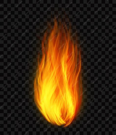 Flamme De Feu Brûlant Réaliste Sur Fond Noir Png Effet De Feu Réaliste
