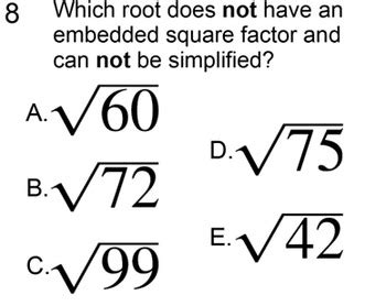 Simplifying Roots Without A Calculator Lessons And Assignments For PDF