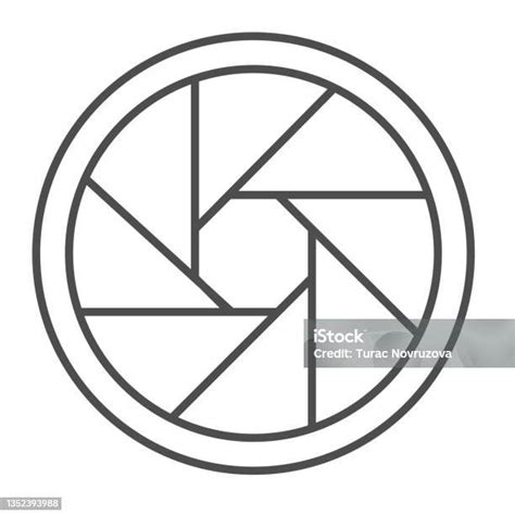 카메라 렌즈 셔터 조리개 Slr 카메라 씬 라인 아이콘 Cctv 컨셉 흰색 배경의 셔터 블레이드 벡터 사인 모바일 컨셉 및 웹 디자인을 위한 윤곽 스타일 아이콘 벡터 그래픽