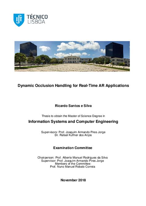 Pdf Dynamic Occlusion Handling For Real Time Ar Applications Rafael