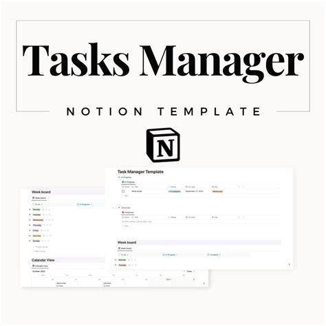 Notion Task Manager Template Etsy