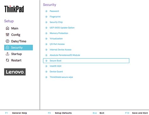 How To Enable Secure Boot On Think Branded Systems ThinkPad ThinkStation ThinkCentre