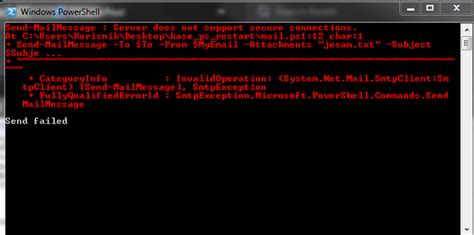 Again About Message Sending Error Rpowershell