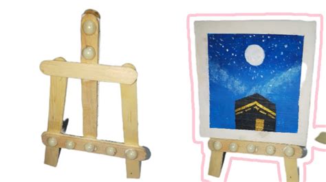 How To Make Mini Easel Diy Mini Canvas Stand Art Painting Craft