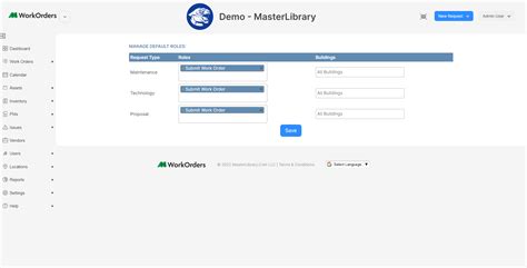 allow users to only submit specific types of work orders manage