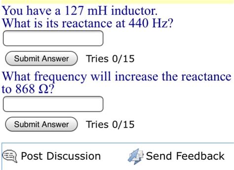 Solved You Have A 127 Mh Inductor What Is Its Reactance At