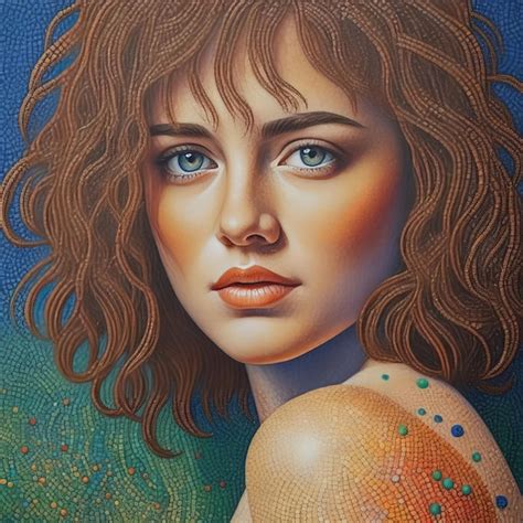 Premium Vector Portrait Of Young Girl With Curly Hair Portrait Of