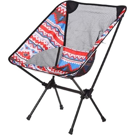 Chaise Pliante Portative Extérieure Chaise Arrière Jaune Rouge Camping Pêche Pique Nique Lune