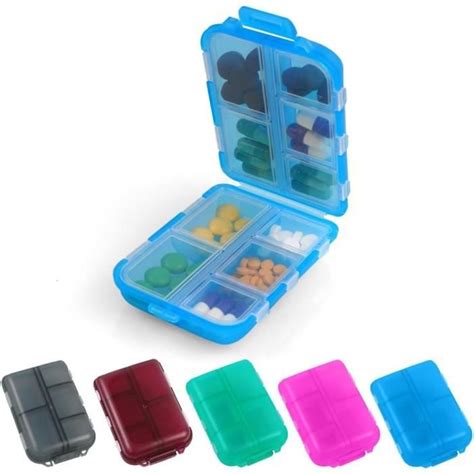 Pilulier Portable Semainier Medicament Pilulier Avec Compartiments Plastique Boîtes à