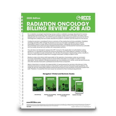 Radiation Oncology Billing Job Aid Guide Rccs Store