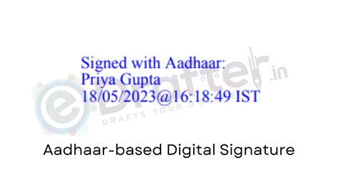 Aadhaar Based Digital Signature Edrafter