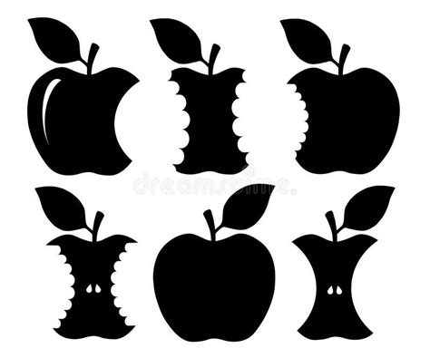 Icono Mordido De La Manzana Estilo Del Esquema Ilustración Del Vector