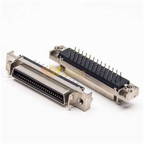 Scsi 50 Pin Connector 180 Degree Socket Through Hole For Pcb Mount