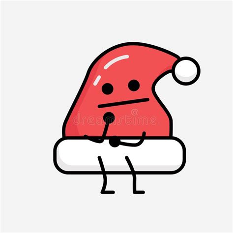 Cute Christmas Hat Vector Character Stock Vector Illustration Of