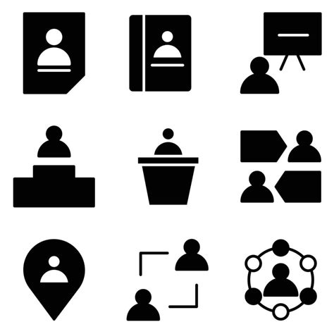 Ensemble Dimages Vectorielles Dicônes De Glyphes Liées Aux Processus