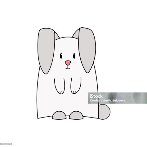 귀여운 토끼 만화 스타일 흰색 배경에 고립 어린이 책 옷과 벽지에 대한 조명 귀여운에 대한 스톡 벡터 아트 및 기타 이미지