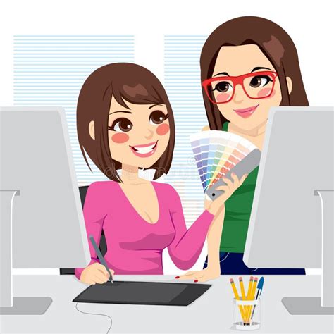 Graphic Designer And Assistant Stock Vector Illustration Of Female Girl 38165793
