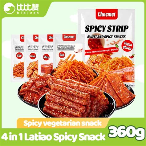 Chocmet 4 In 1 Latiao Snack Spicy Food Vegan Spicy Strips Sticks 360g