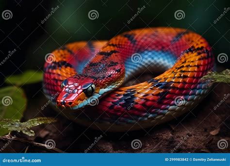 Close Up Of A Python Generative Ai Stock Illustration Illustration