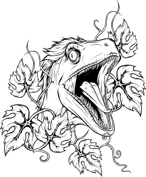 Premium Vector Hand Drawn Illustration Of A Raptor Dinosaur