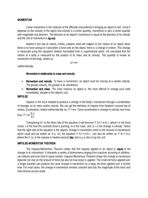 Momentum Pdf Momentum Collision