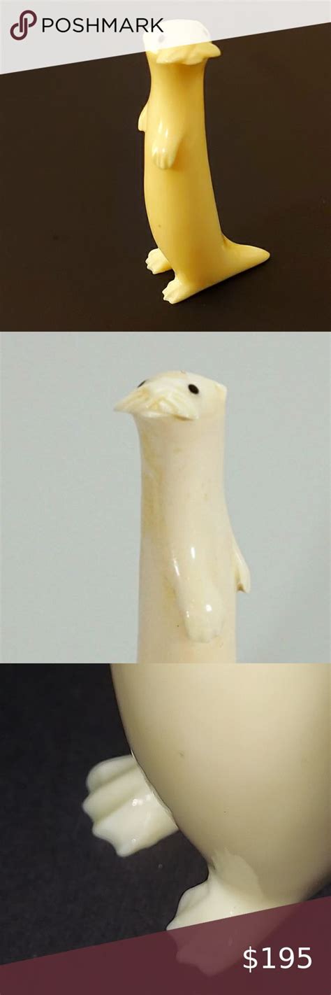 Inuit Carving Aaron Oseuk Standing Otter Otters Inuit Carving