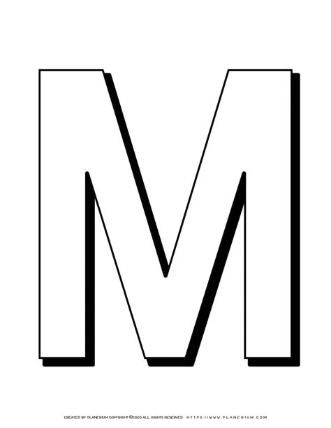 Alphabet Coloring Pages English Letters Capital M Planerium