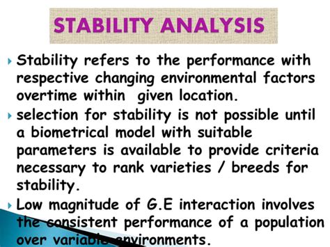 Stability Analysis And G E Interactions In Plants PPTX