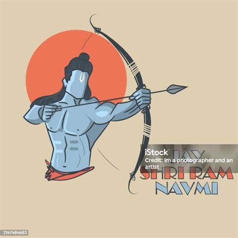 활쏘기를 하는 라마 경 Ram Navmi 축제 벡터 일러스트 레이 션입니다 Dussehra에 대한 스톡 벡터 아트 및 기타