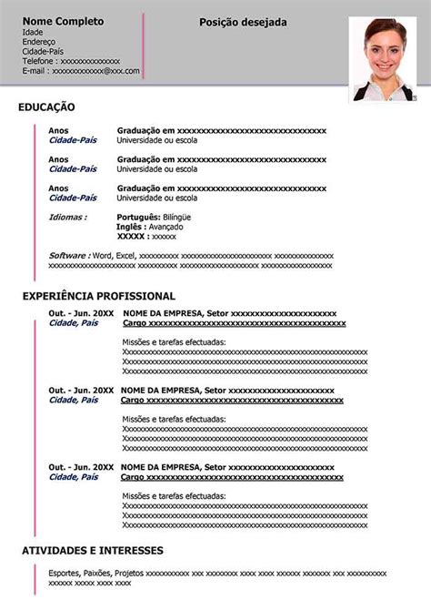 Modelo De Curriculo Pronto Para Baixar E Preencher 01 Ok 1 Images