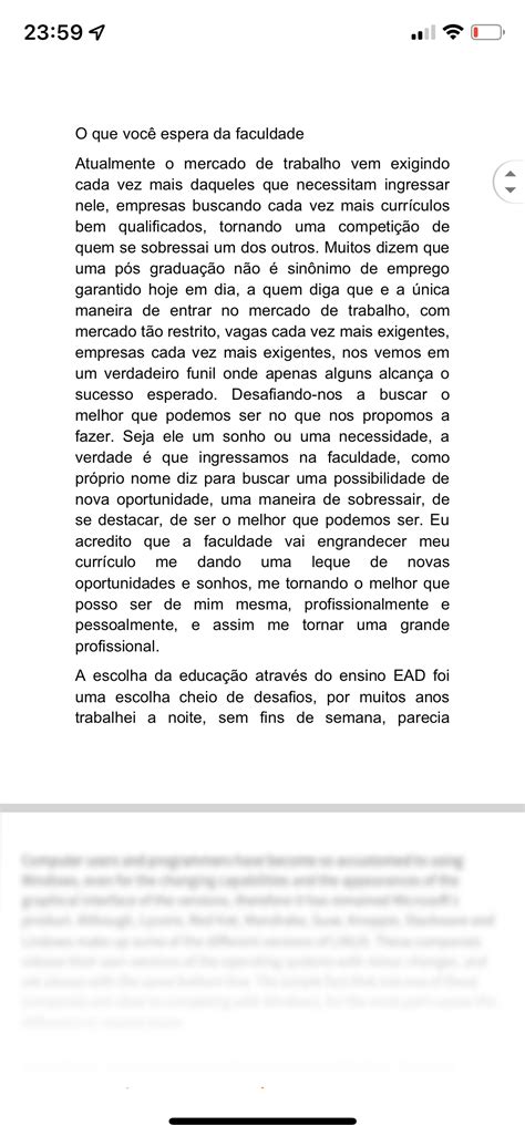 Redação O Que Esperar Da Faculdade