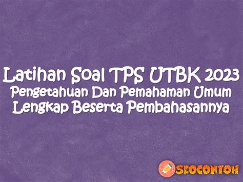 Contoh Soal Tps