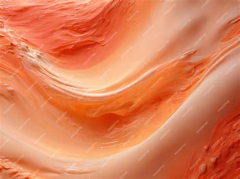 Premium Photo Dynamic Peach Fuzz Color Fluid Splashing And Spraying Abstract Background