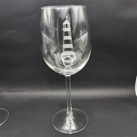 Lighthouse Etched Glass Etched Glass Lighthouse Ts Wine T