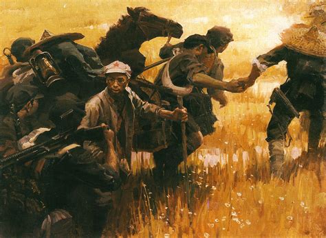 油画罗荣桓在长征途中油画超高清大图原图扫描真迹全图书画图片下载