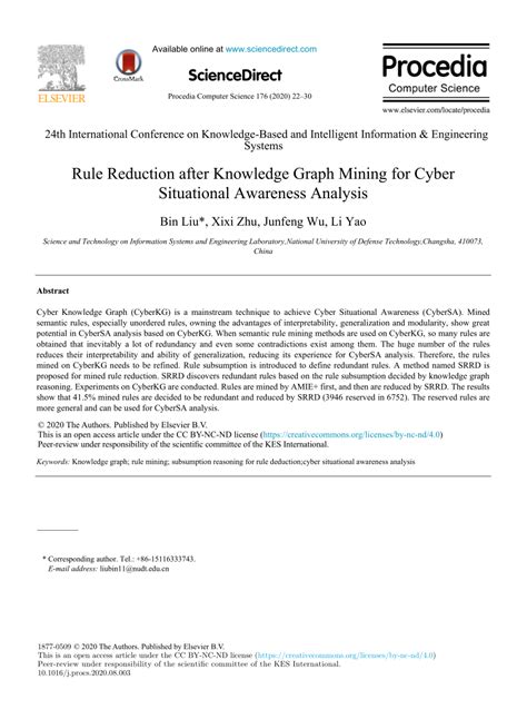 Pdf Rule Reduction After Knowledge Graph Mining For Cyber Situational