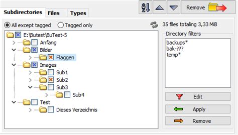 personal backup selections