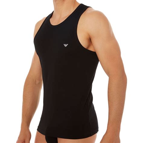 Emporio Armani Stretch Cotton Eagle Tank Top Black Inderwear