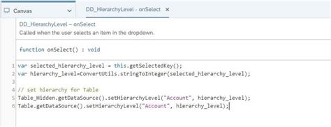 Using The SetHierarchyLevel API With SAP Analytics Designer